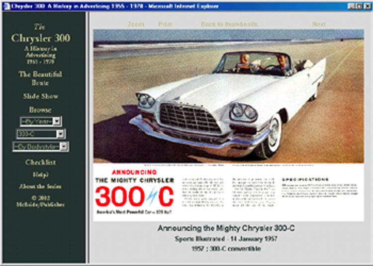 1955 1956 1957 1958 1959 1960 1961 1962 1963-1970 Chrysler 300 ad CD ...