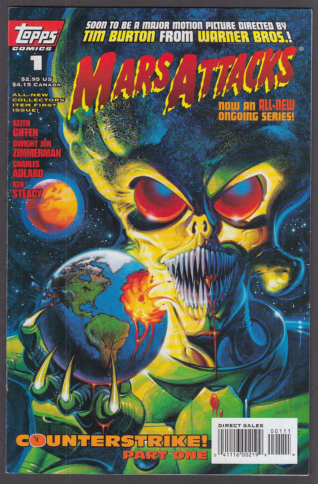 MARS ATTACKS Vol 2 #1 Topps comic book 8 1995 Counterstrike Part 1