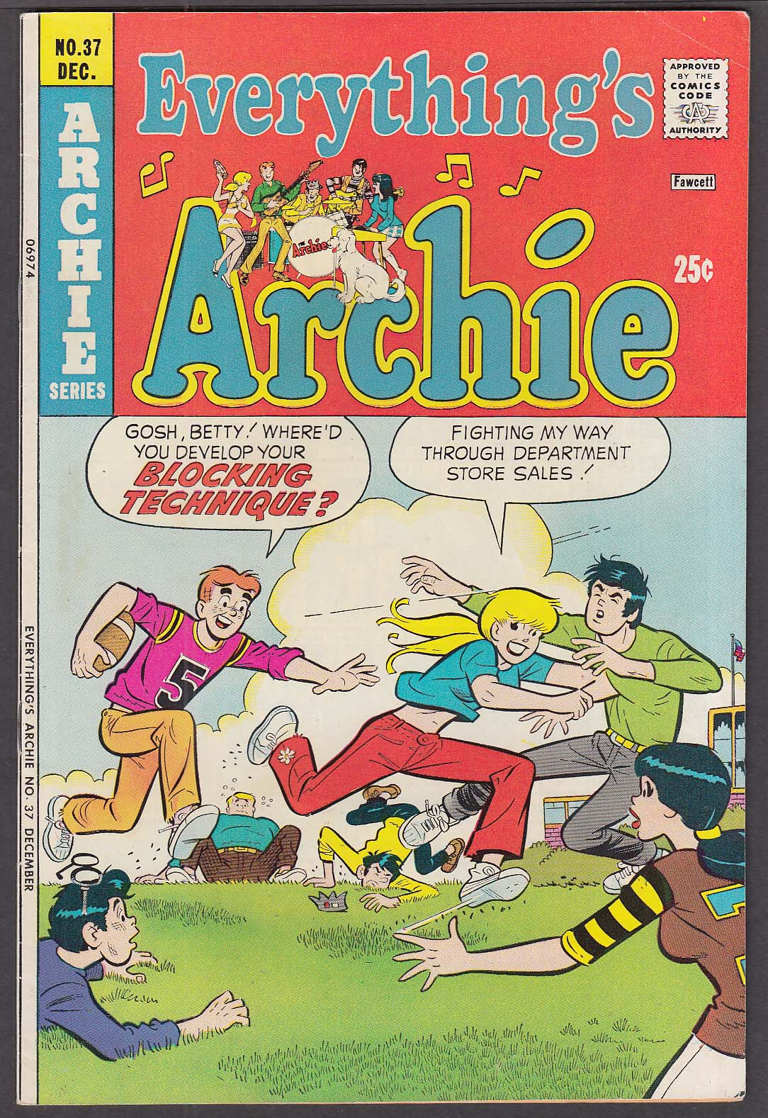 EVERYTHING'S ARCHIE #37 Archie Series comic book 12 1974