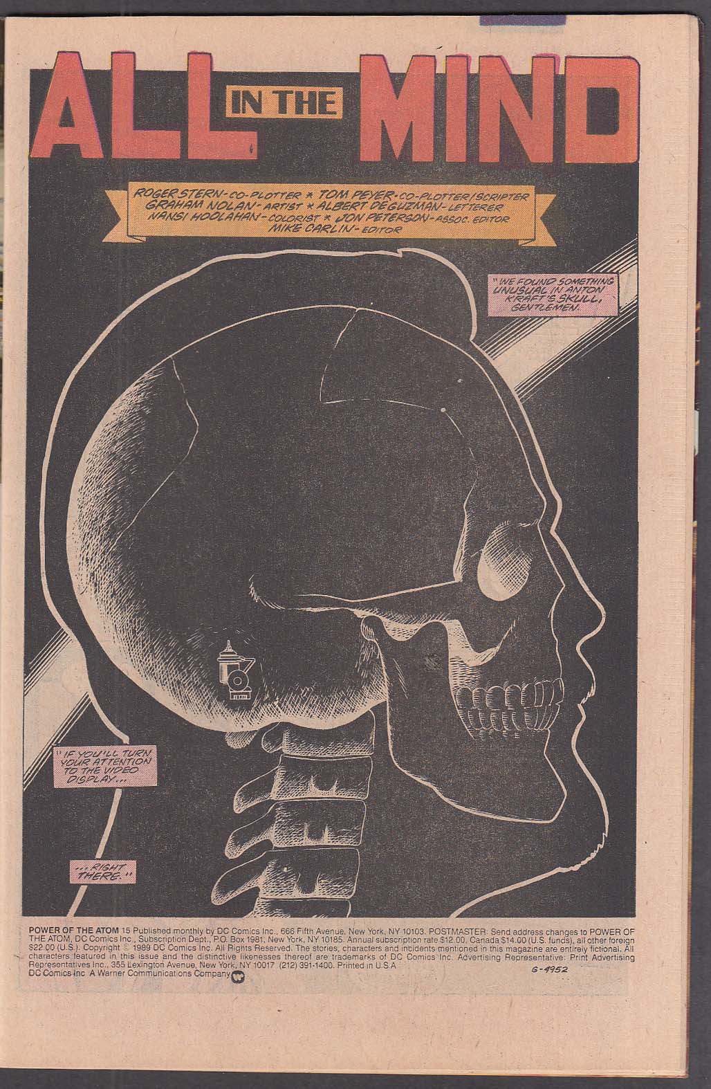 POWER of the ATOM #15 DC comic book 8 1989