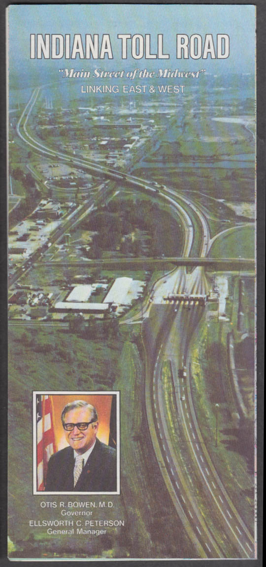 Indiana Toll road map Boston-Chicago 1979-1980 edition