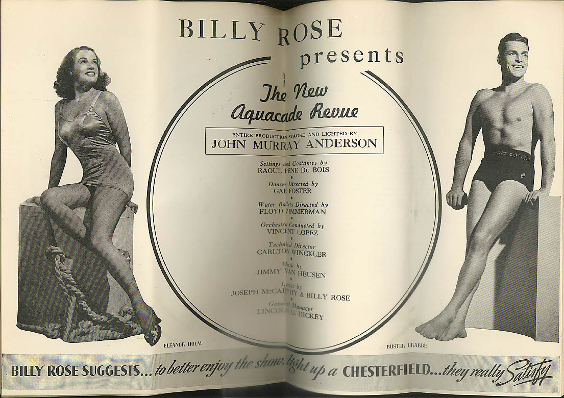 Billy Rose's Aquacade New York World's Fair program 1940 Buster Crabbe