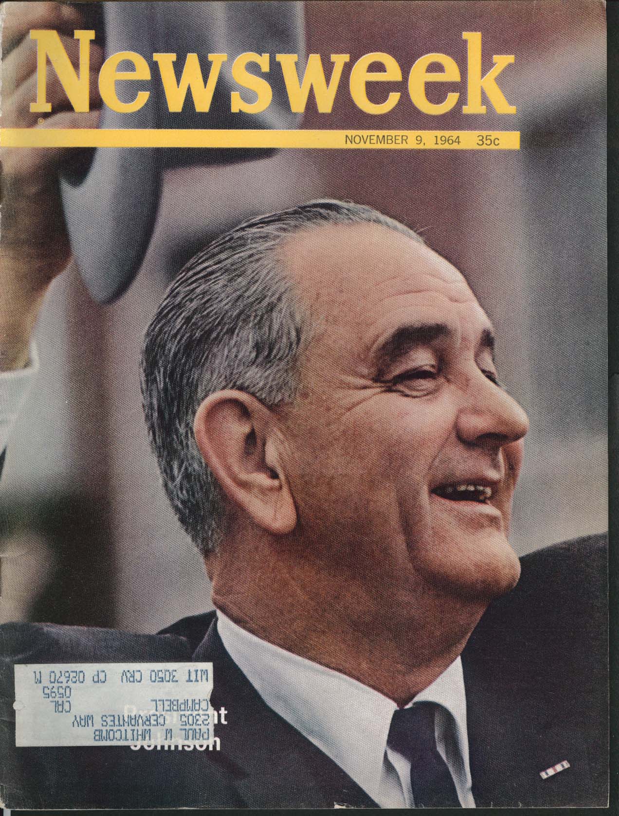NEWSWEEK Lyndon Johnson Election IBM 7010 11/9 1964