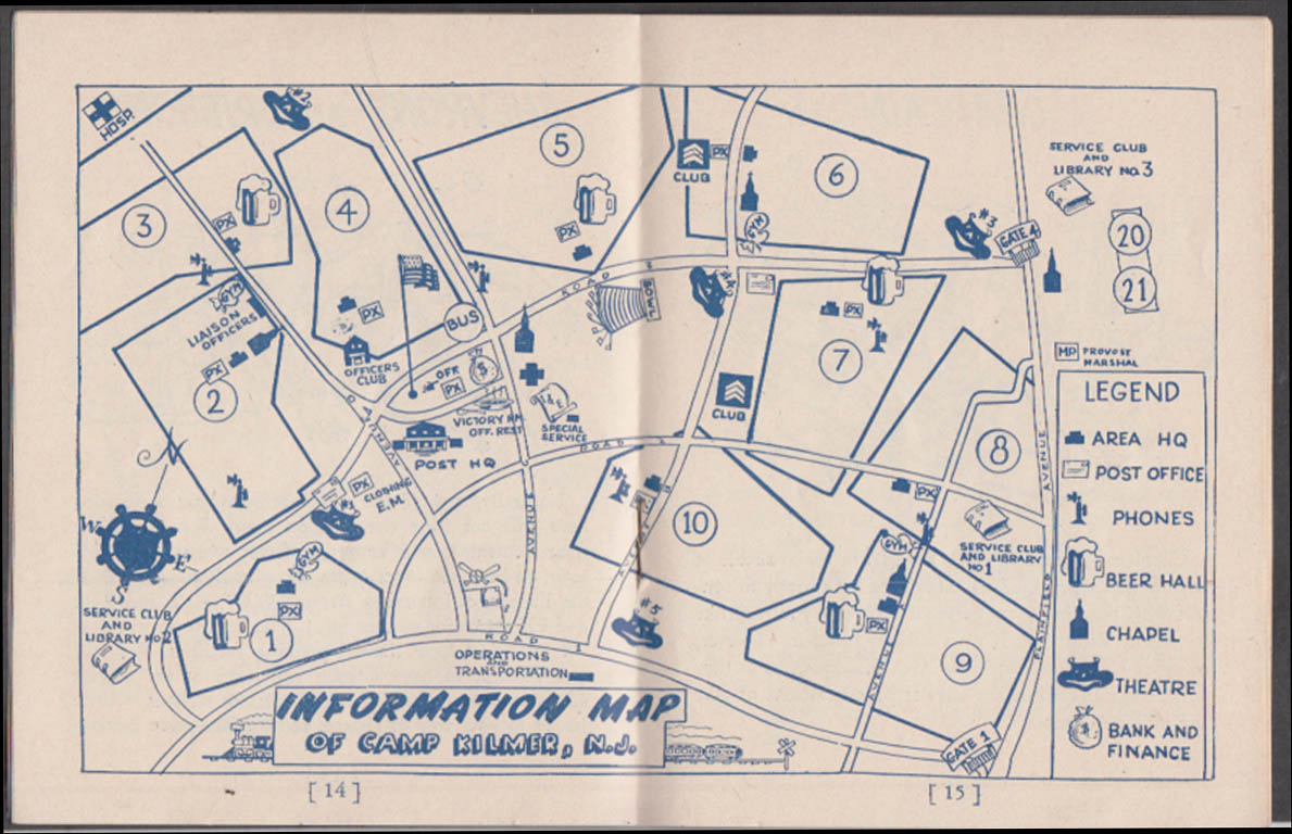 Camp Kilmer World War II Soldier's Debarkation Guide 12 1945 NJ