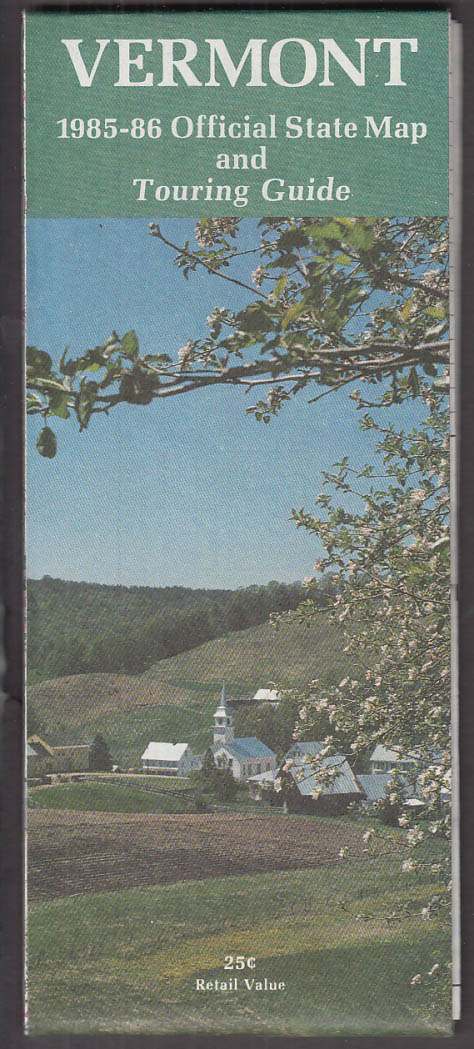 State of Vermont Official Highway Road Map 1985-1986