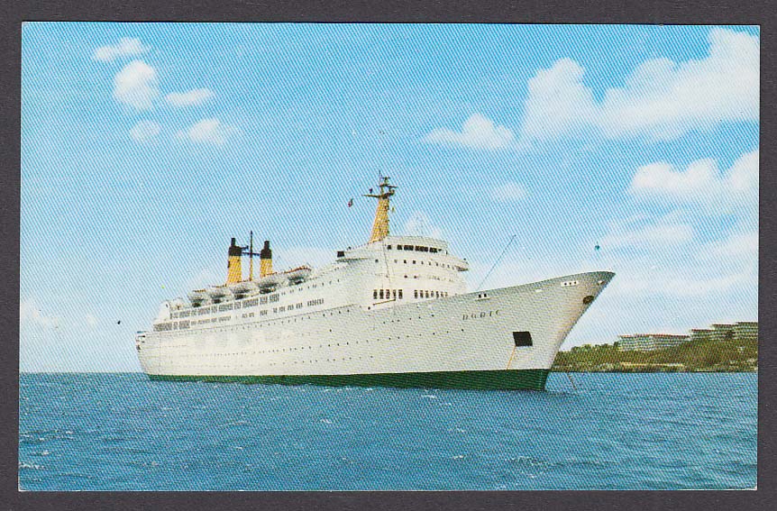 Home Lines SS Doric cruise ship postcard 1960s