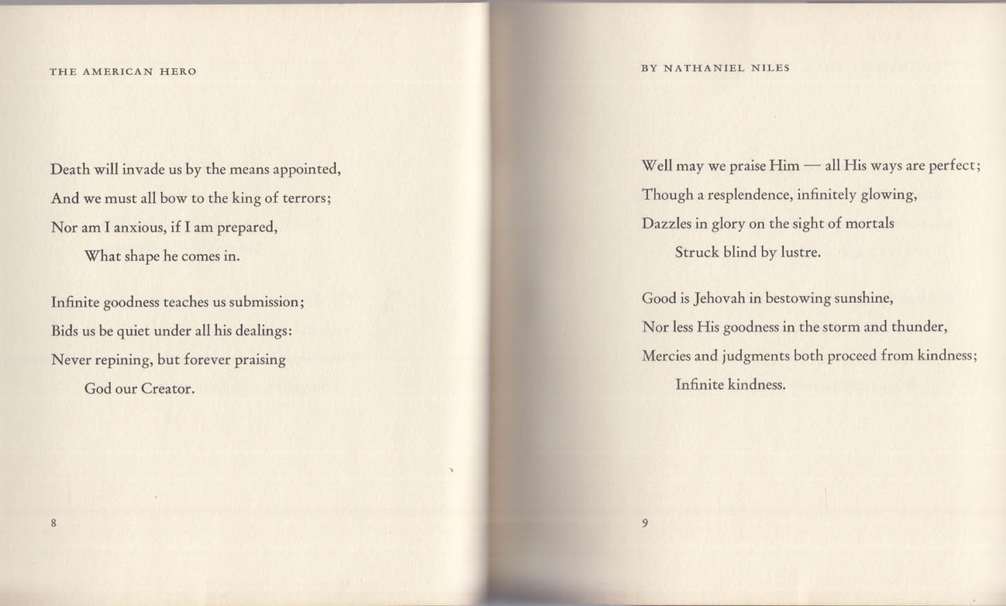 Nathaniel Niles: The American Hero: A Sapphic Ode 1778 1975