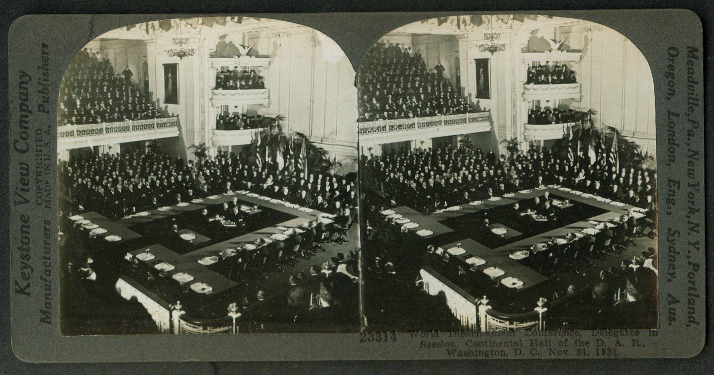 World Disarmament Conference DAR Hall Washington DC stereoview 1921