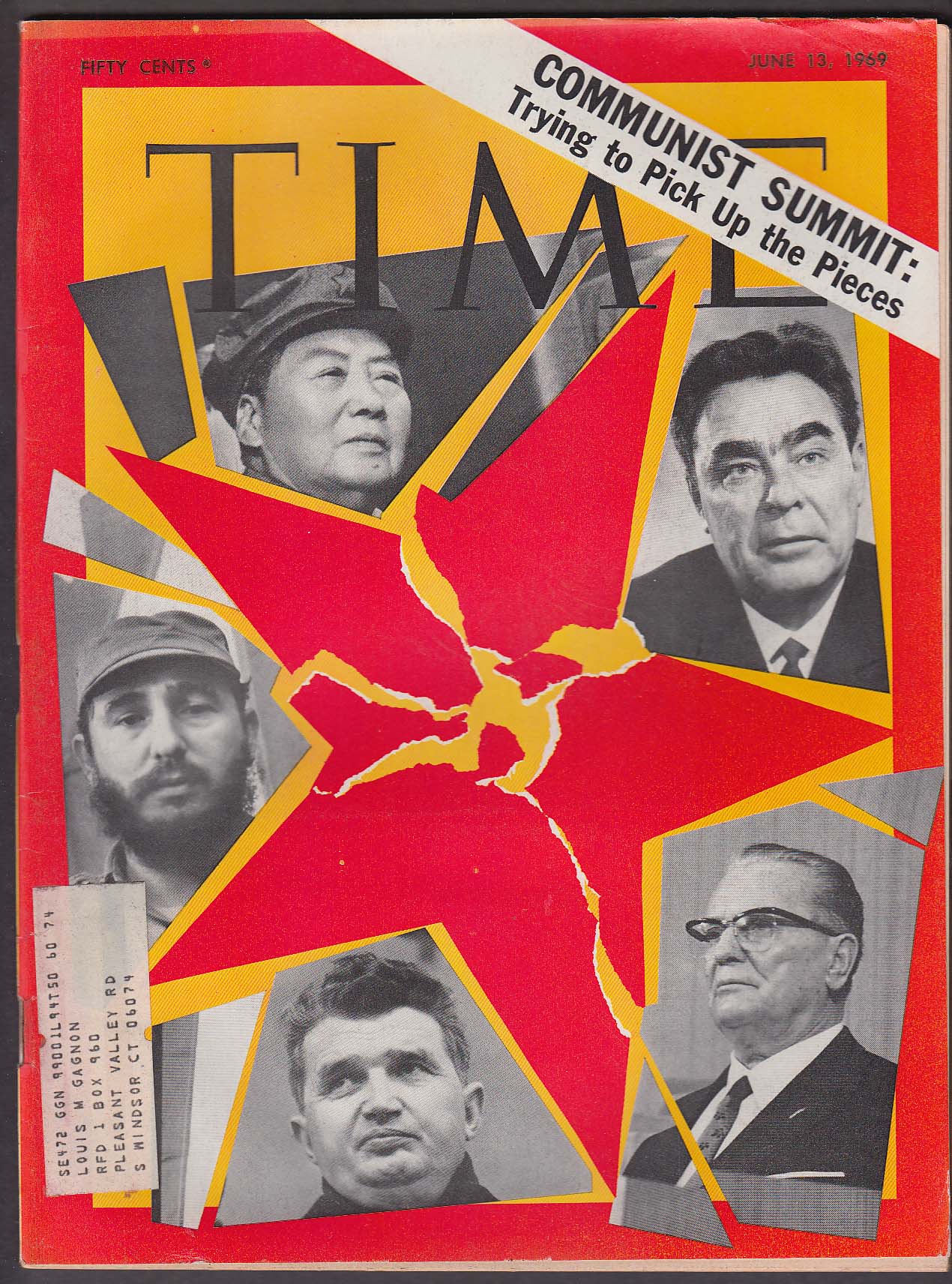 TIME Mao Brezhnev Castro Tito Vietnam War Black Power 6/13 1969